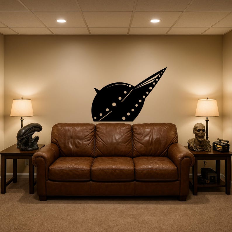 Crashed UFO Silhouette Template | Alien Spaceship Cutout (digital ...