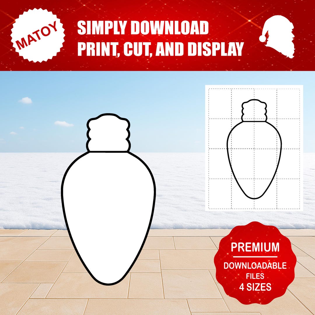 Light Bulb Christmas Party and Wall Decor | Printable Life-size ...
