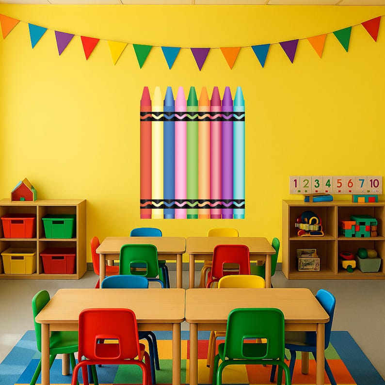 Crayon Backdrop Printable | Rainbow Wall & Yard Art (digital Download ...