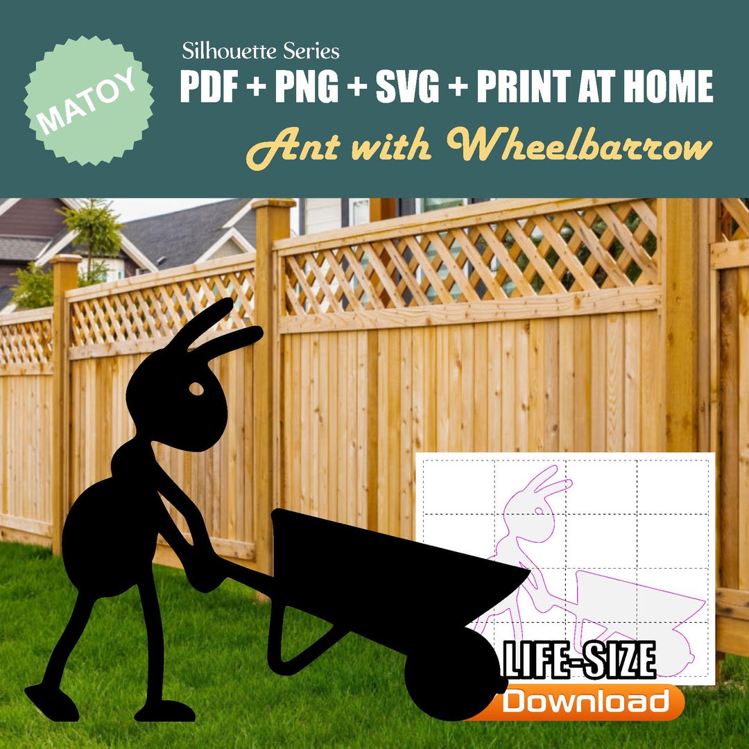 Wheelbarrow Ant Party and Wall Decor | Printable Life-size Silhouette ...