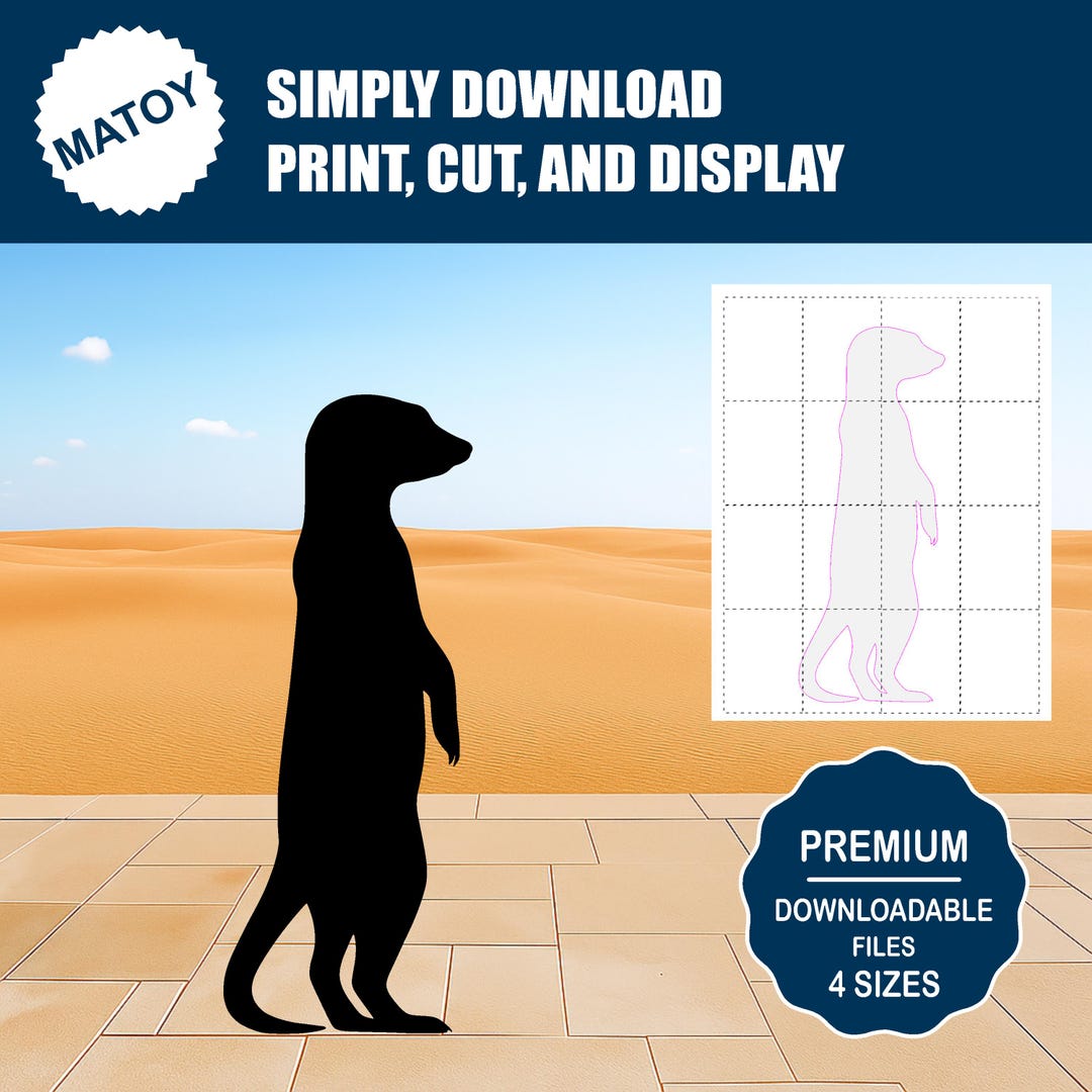 Meerkat Silhouette Template | Printable Yard Art, Garden Decor (digital ...