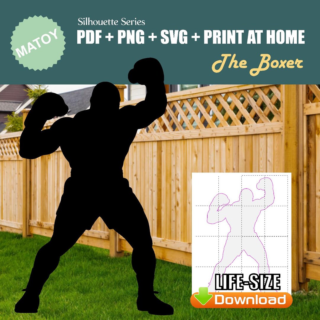 Boxing Champion Yard Art Pattern | Trace & Cut Stencil Template ...