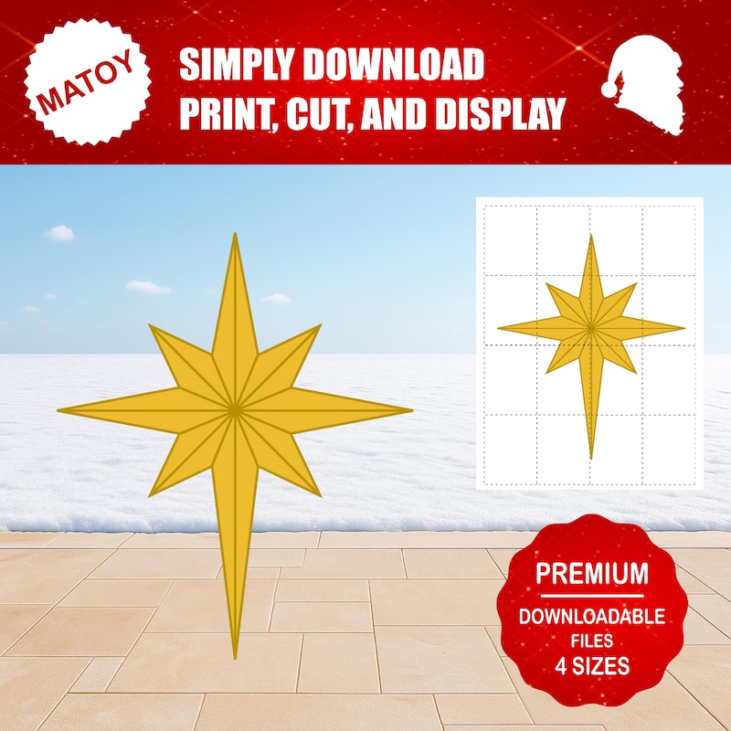 Star of Bethlehem Template - Etsy