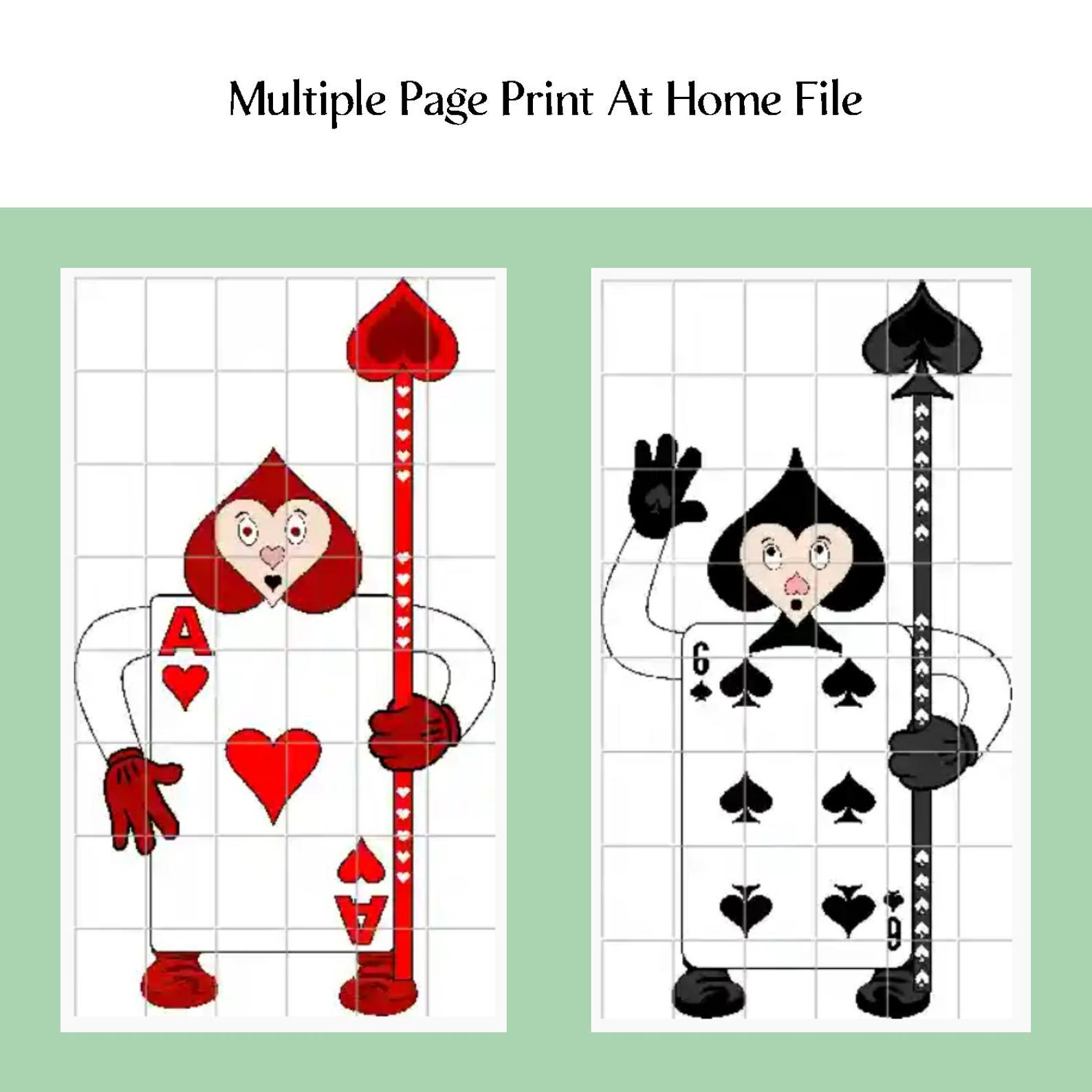 Alice in Wonderland Guard Cards Printable Lawn Decor Wall Decor Vector ...