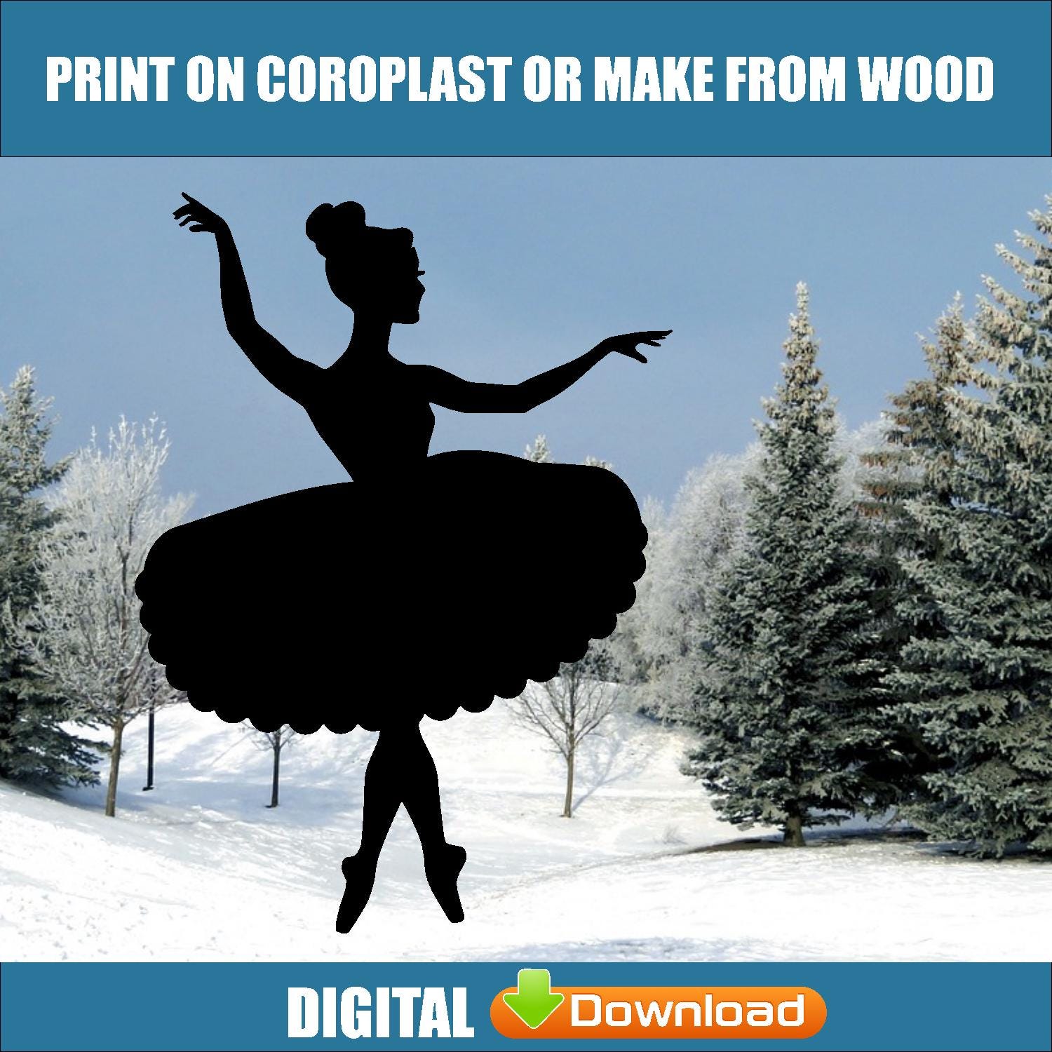 Ballerina Dancing Yard Art Pattern | Trace & Cut Stencil Template ...