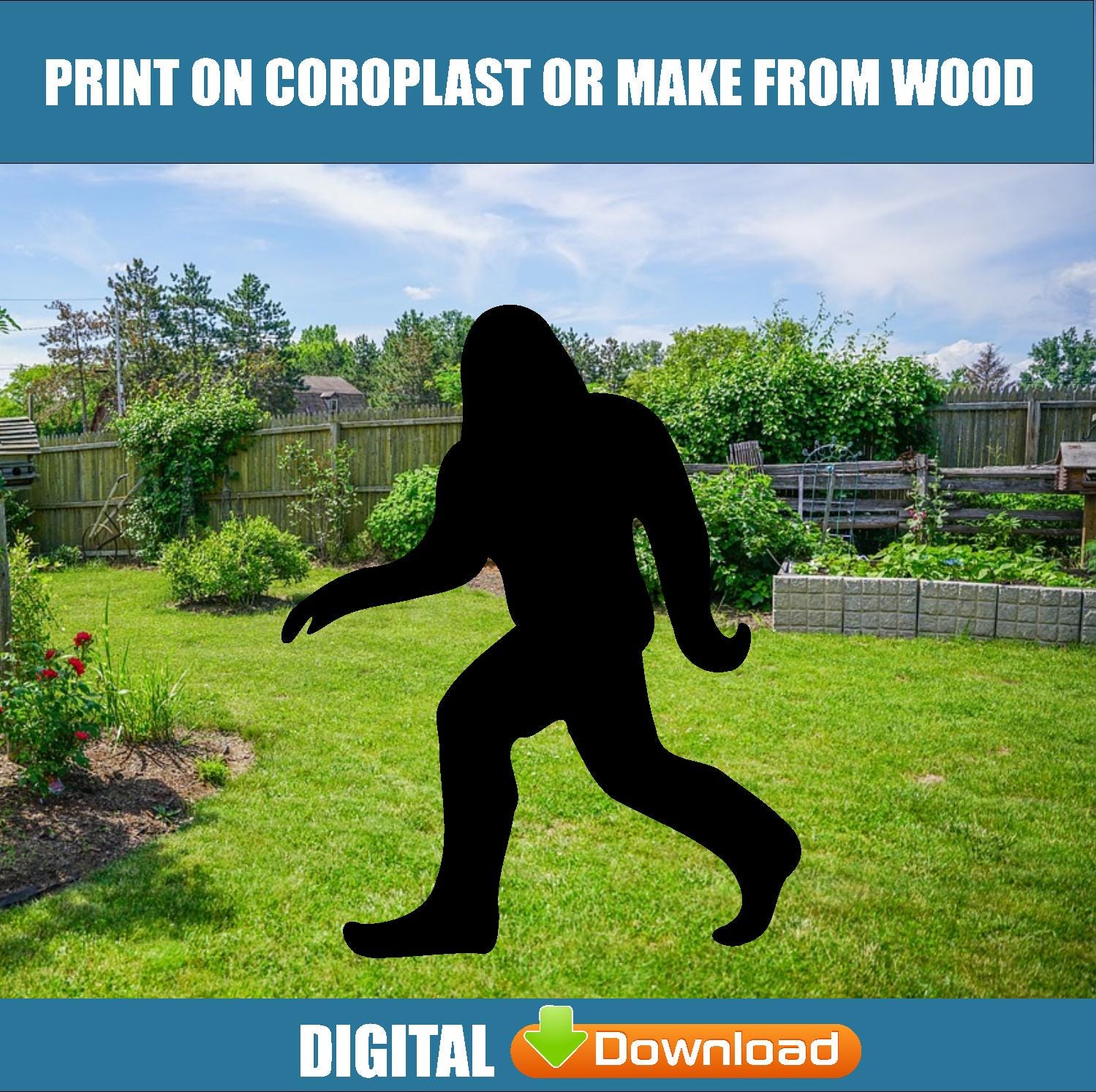 Sasquatch Bigfoot Yard Display Life Size Cutout Outdoor Silhouette ...