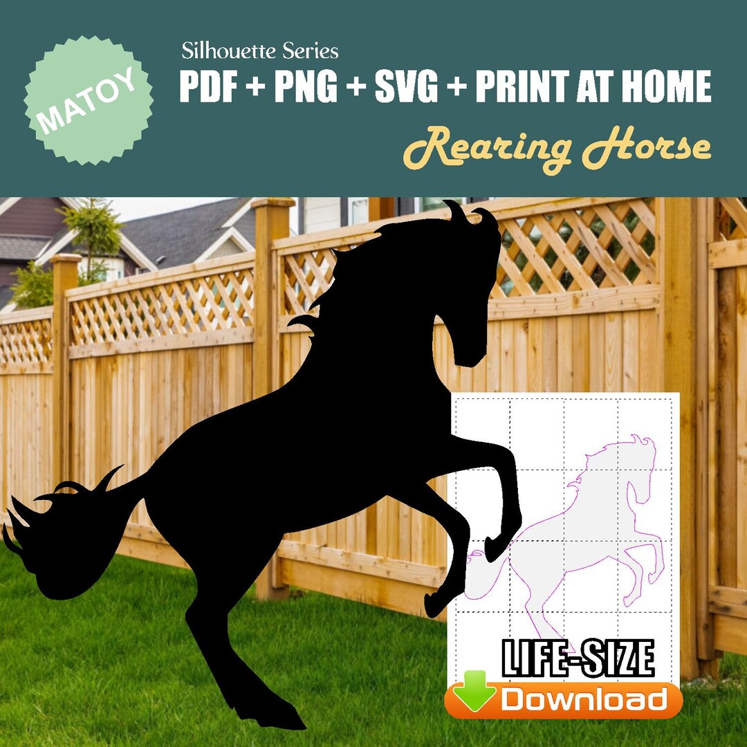 Rearing Horse Party and Wall Decor | Printable Life-size Silhouette ...