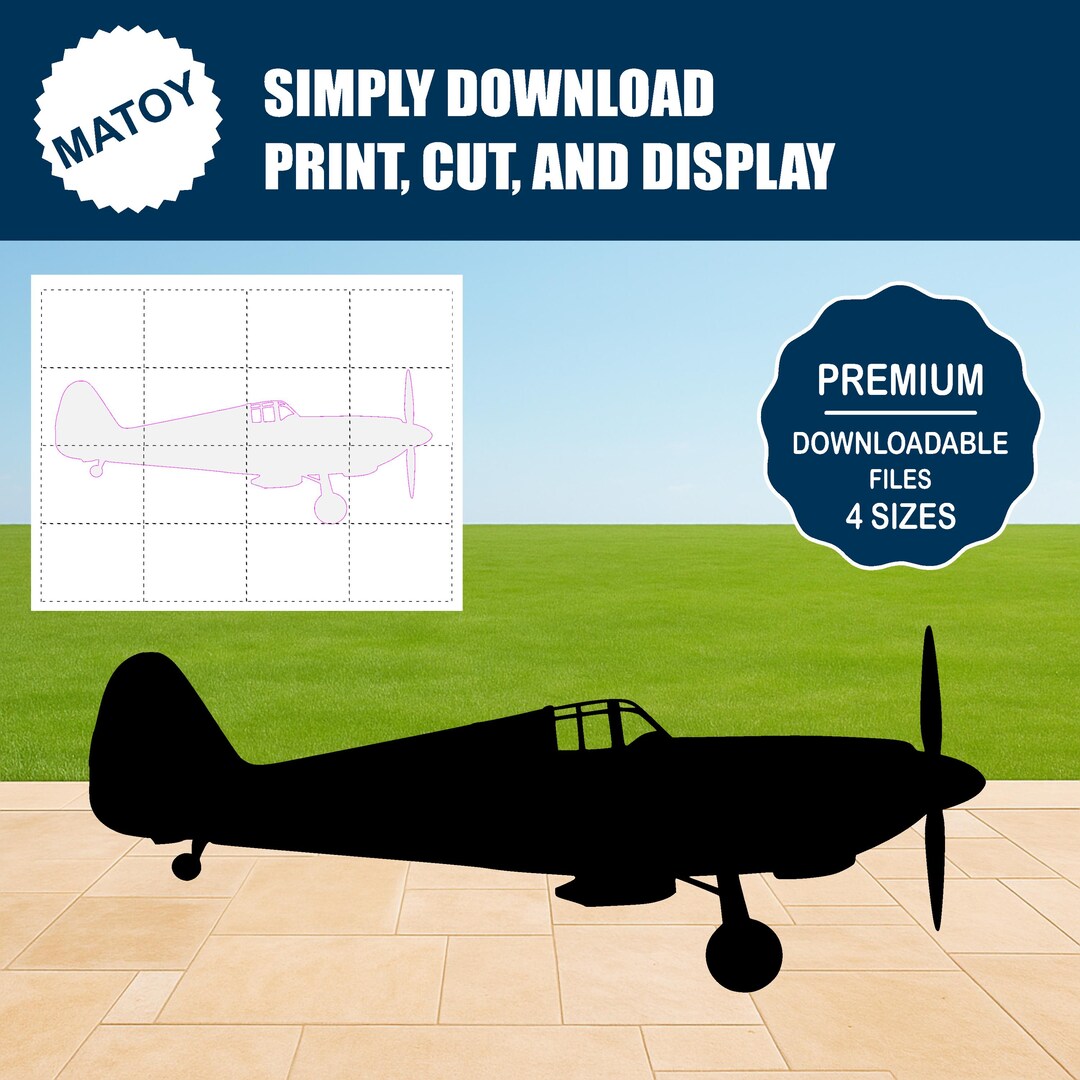 1940s Airplane Silhouette Template | Printable Trace & Cut Pattern ...