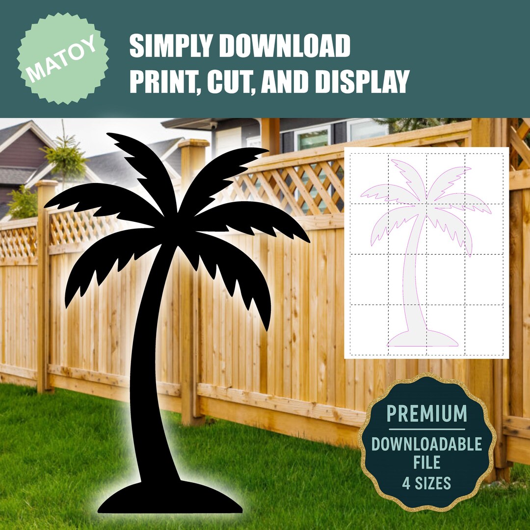 Palm Tree Tropical Party and Wall Decor | Printable Life-size ...