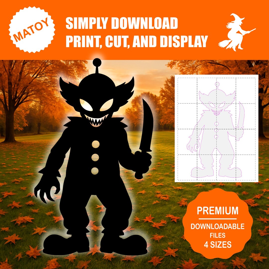 Alien Clown Halloween Party and Wall Decor | Printable Life-size ...