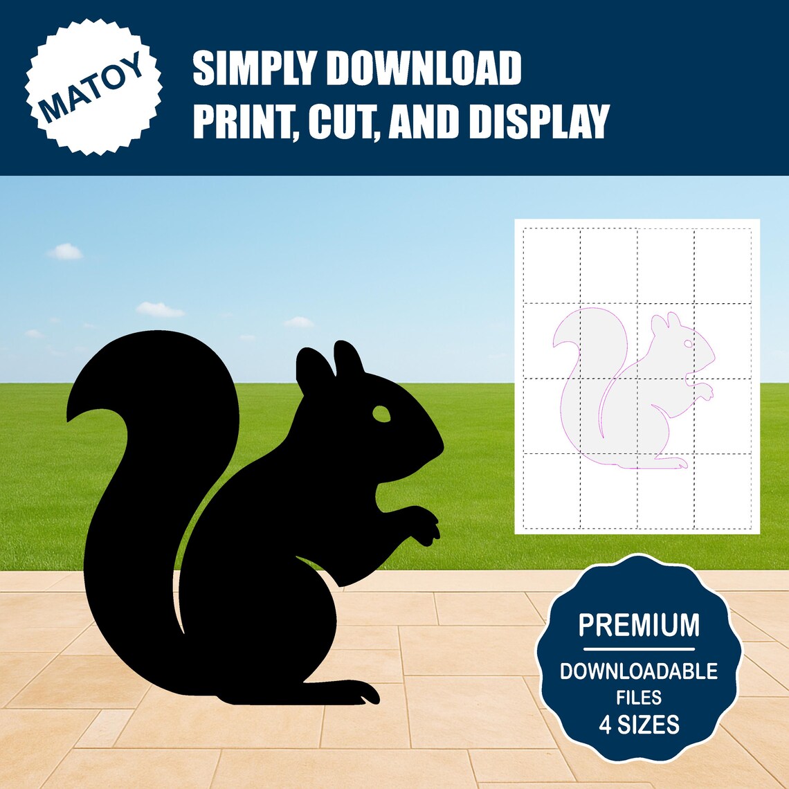 Squirrel Silhouette Template | Printable Yard Art, Garden Decor ...