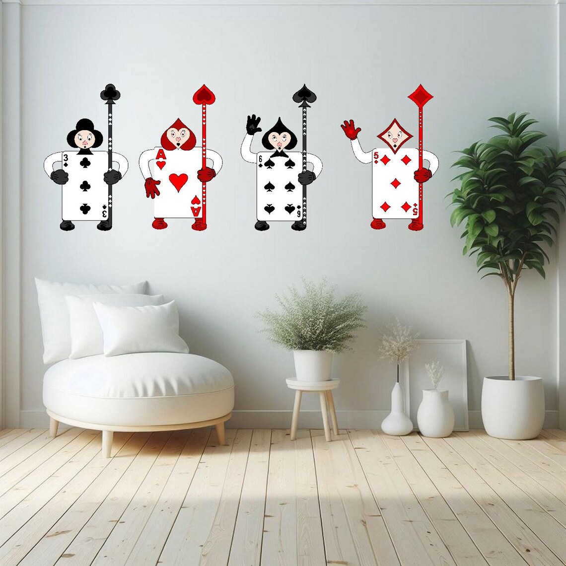 Alice in Wonderland Guard Cards Printable Lawn Decor Wall Decor Vector ...