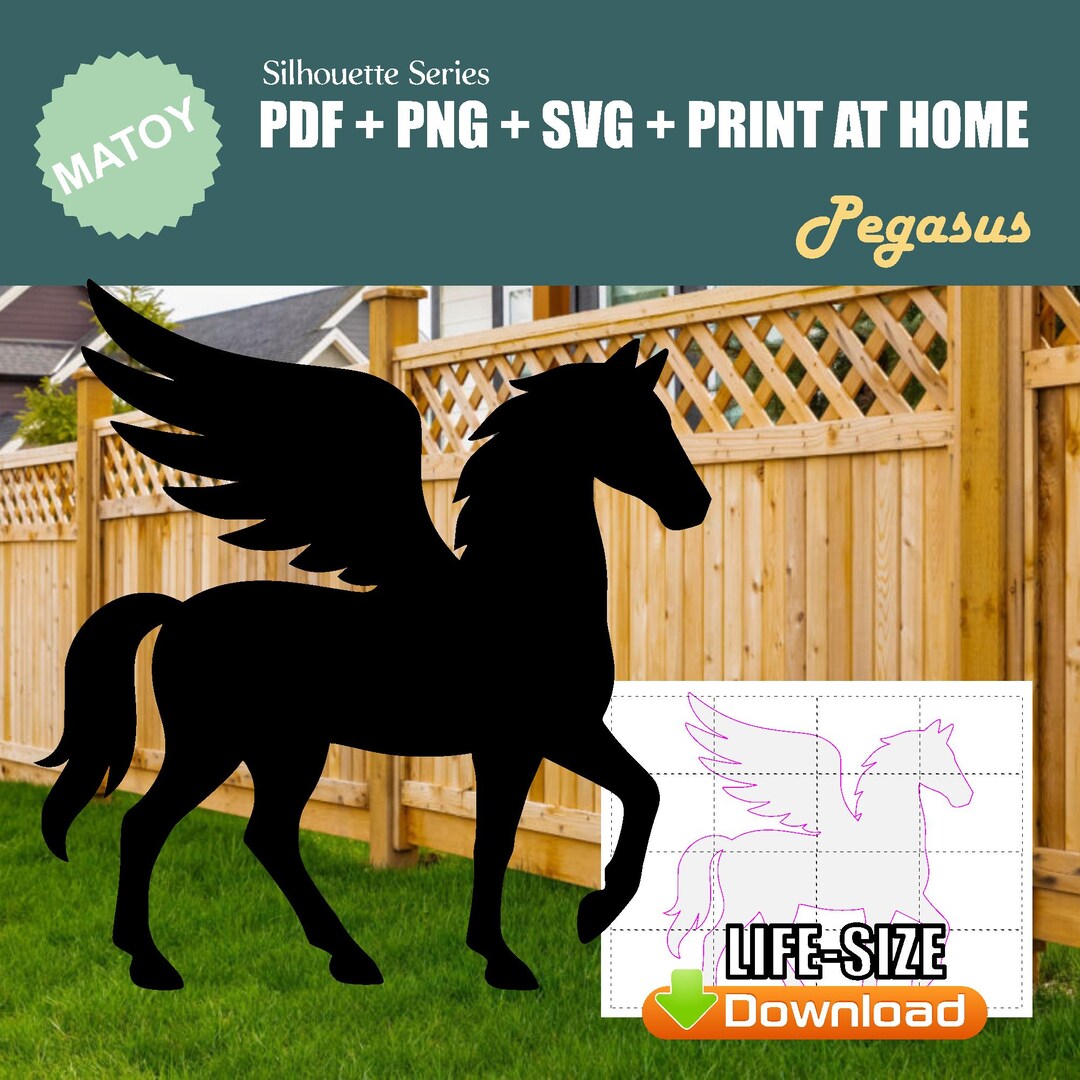 Pegasus Kids Party and Wall Decor | Printable Life-size Silhouette ...
