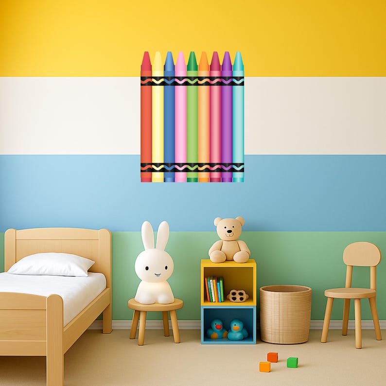 Crayon Backdrop Printable | Rainbow Wall & Yard Art (digital Download ...