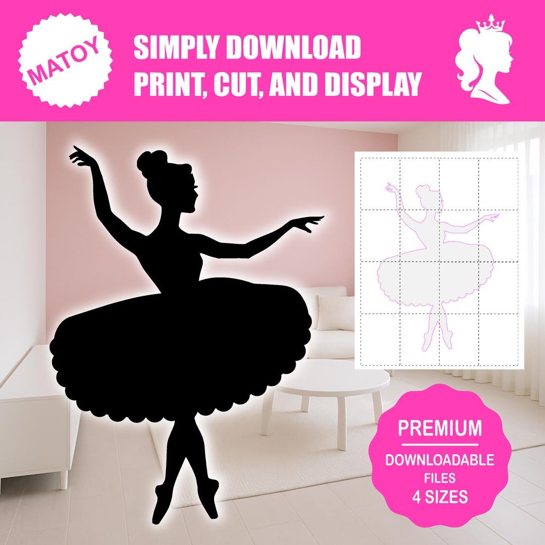 Ballerina Dancing Party and Wall Decor | Printable Life-size Silhouette ...