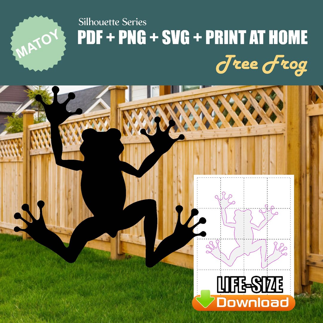 Tree Frog Yard Art Pattern | Trace & Cut Silhouette Stencil | Outdoor ...