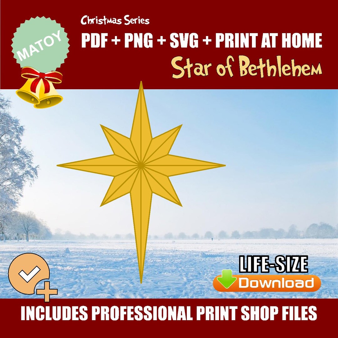 Star of Bethlehem Yard Art Pattern | Full-color Printable and ...