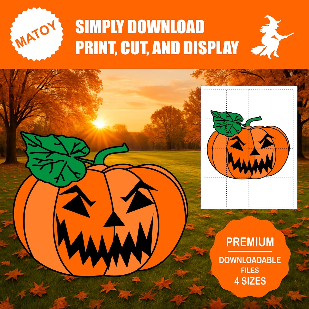 Jack-o'-lantern Printable Template | Halloween Decor, Party Prop ...