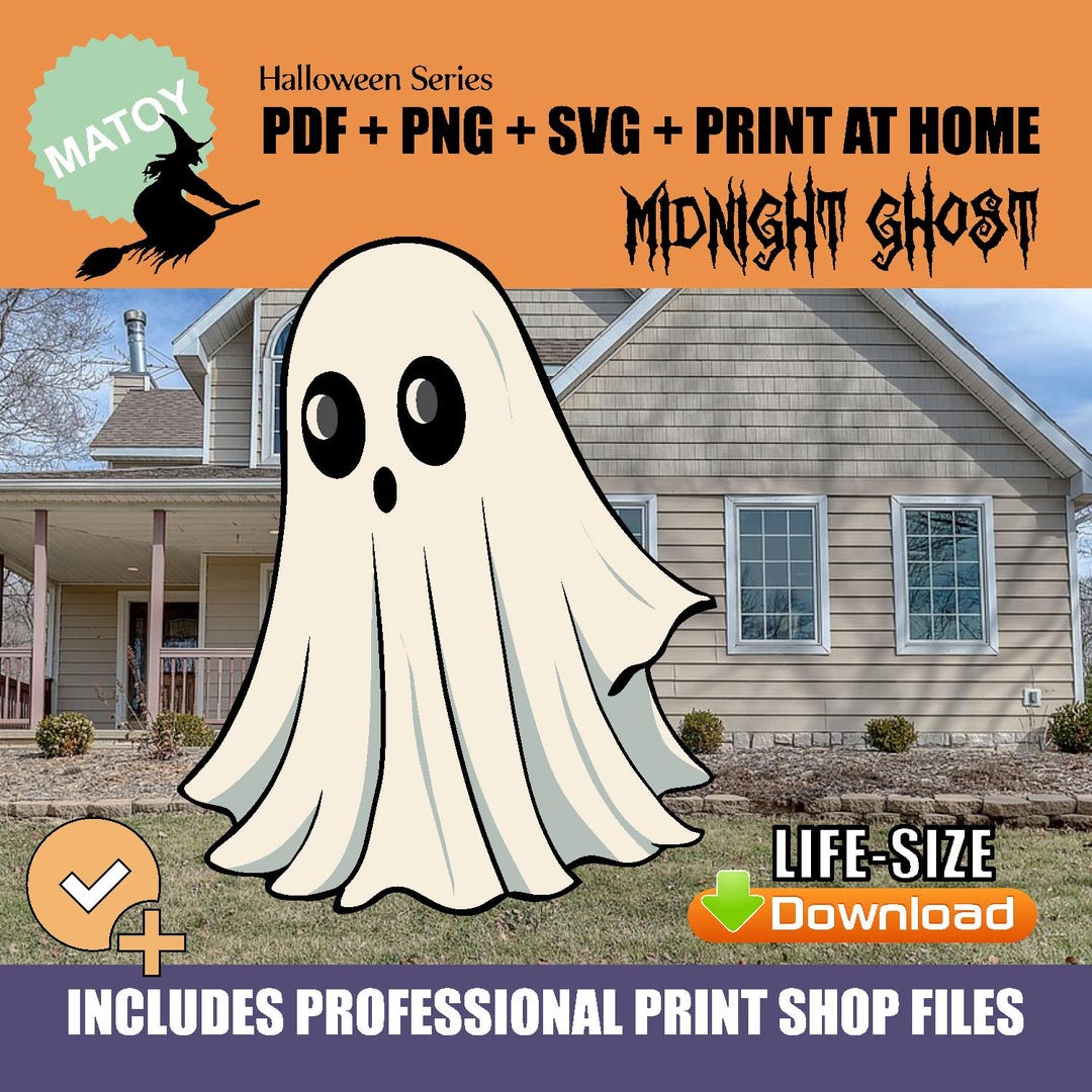 Retro Ghost 1920s Yard Art Pattern | Full-color Printable and ...