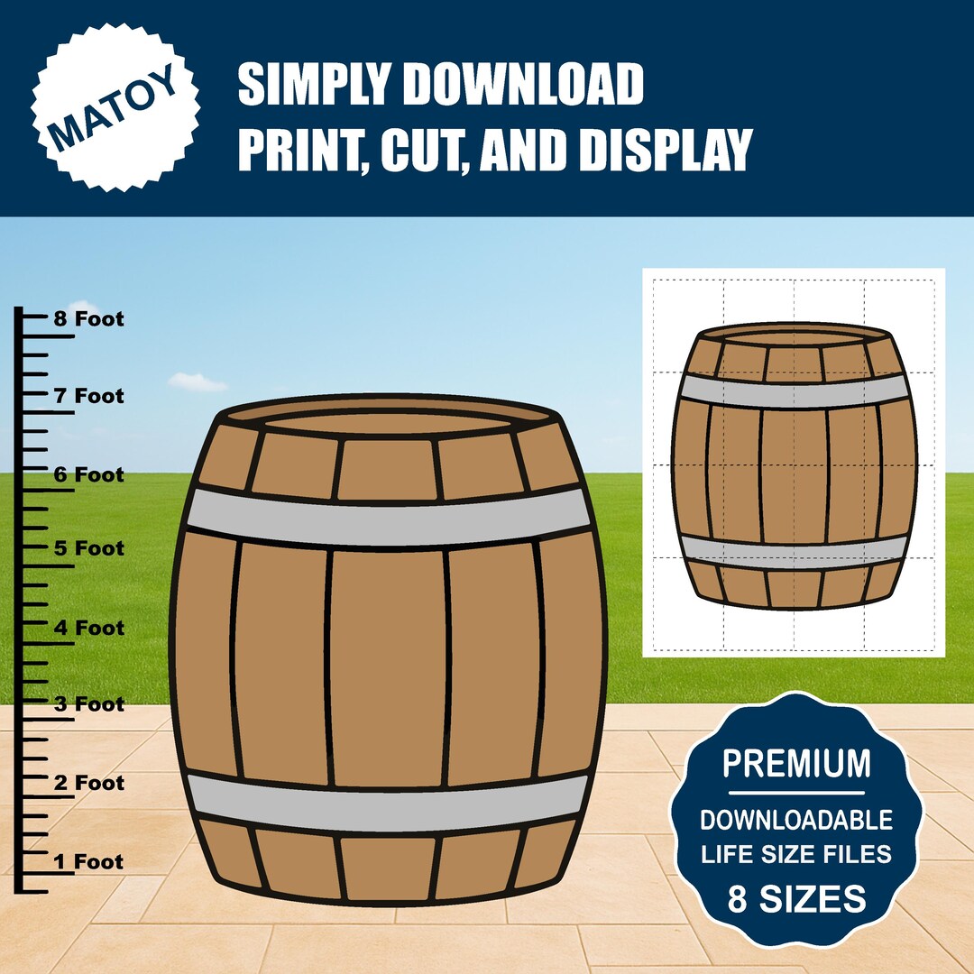 Wine Barrel Printable Decor | Full Color Rustic Barrel Wall & Party Art ...