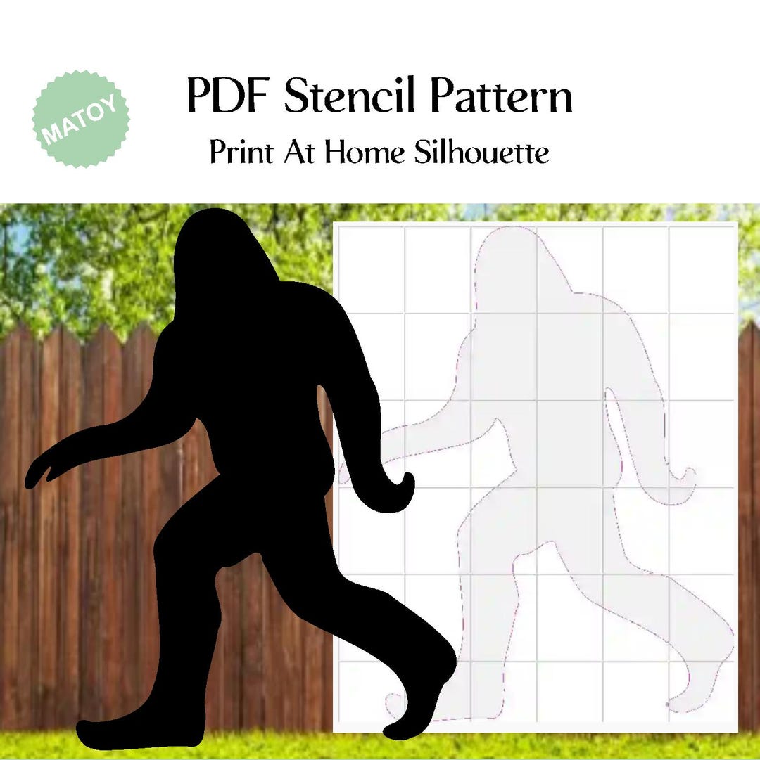 Life Size Sasquatch Big Foot Silhouette Digital Download Printable ...