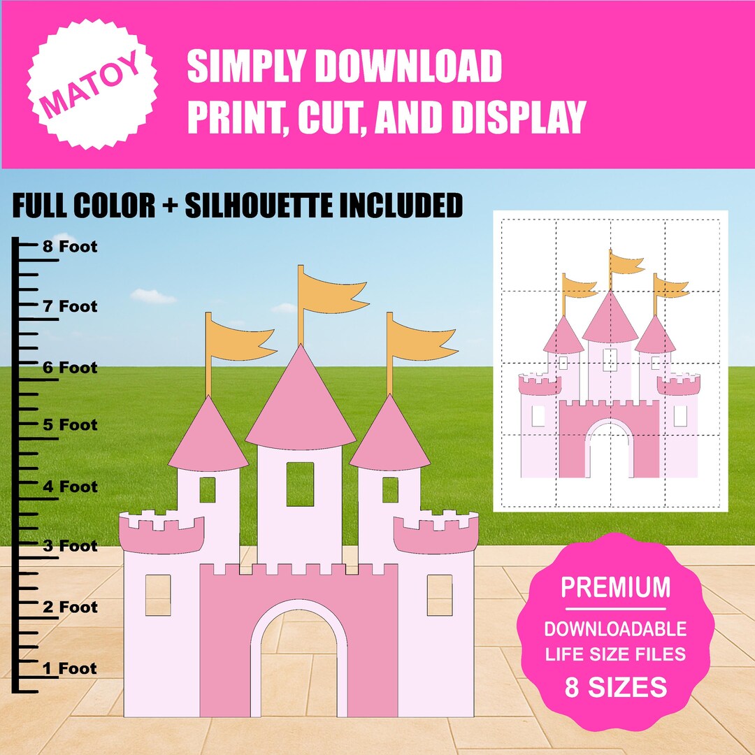 Printable Kids Princess Play Castle Template | DIY Party Decor (digital ...