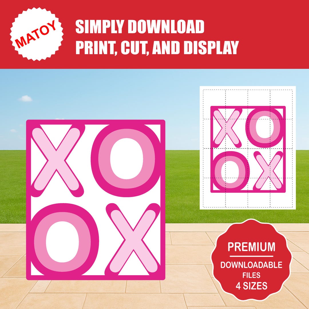 Valentine's Day XO OX Printable Template | Modern Pink Decor (digital ...