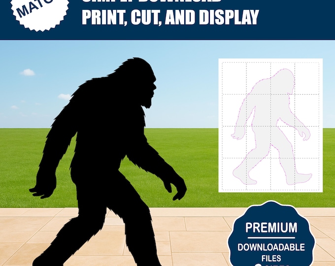 Digital Paper Silhouette Template , Life Size Bigfoot , 8 Ft Sasquatch ...