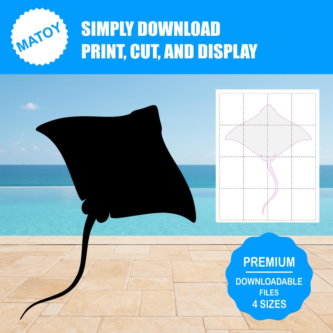 Stingray Silhouette Template | Pool Party Decor (digital Download) - Etsy