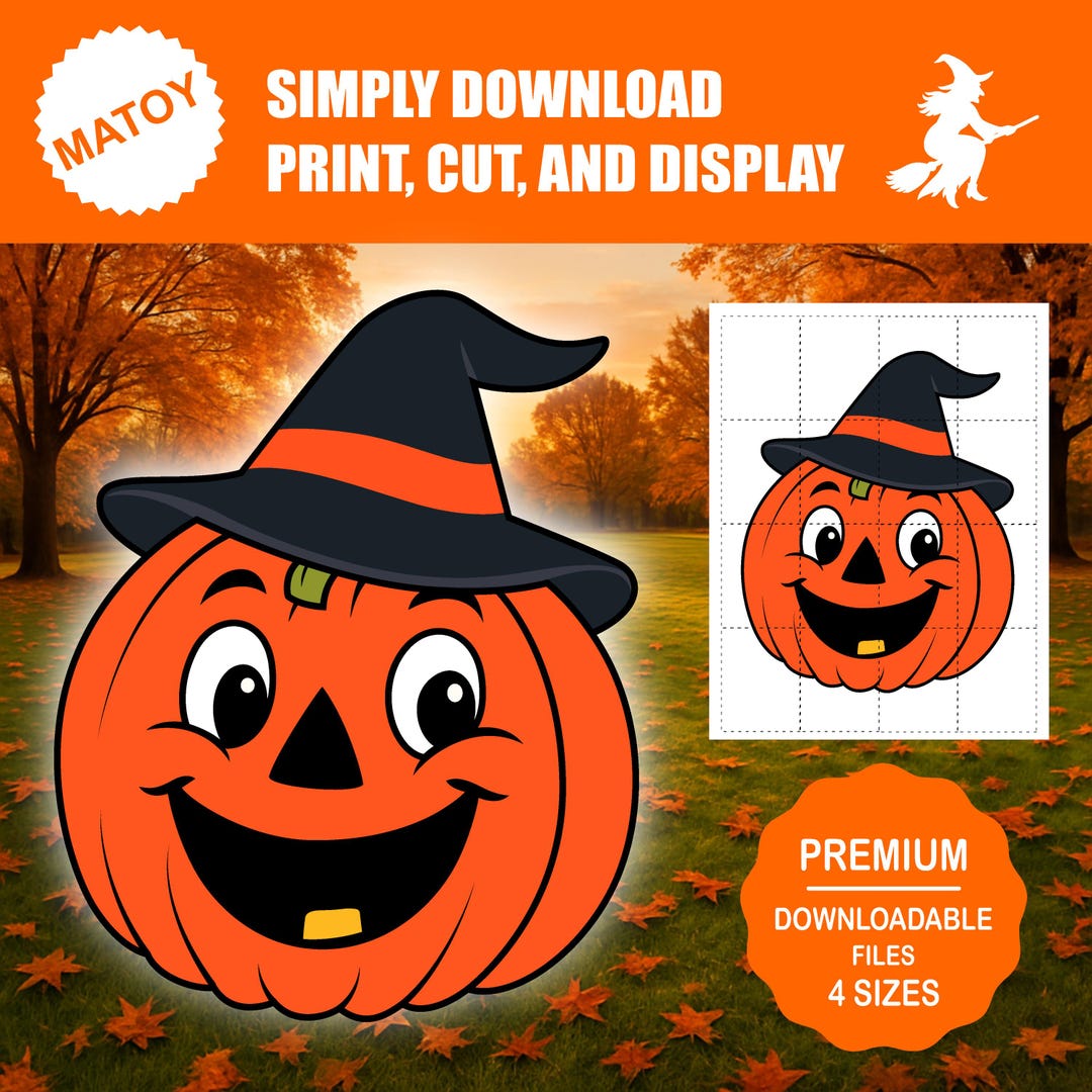 Vintage Jack-o'-lantern Printable | Retro Halloween Party Decor ...