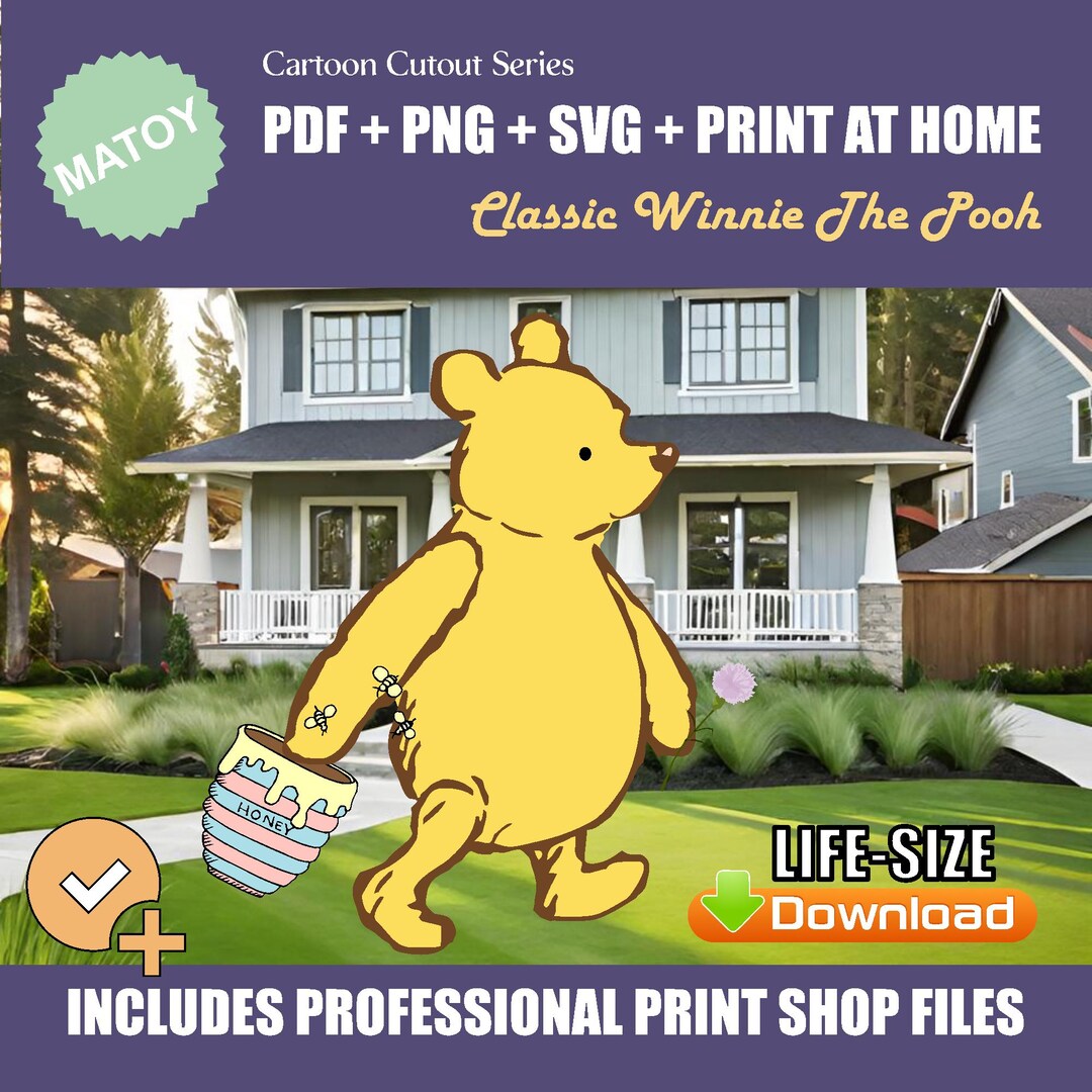Winnie the Pooh Yard Art Pattern | Full-color Printable and ...