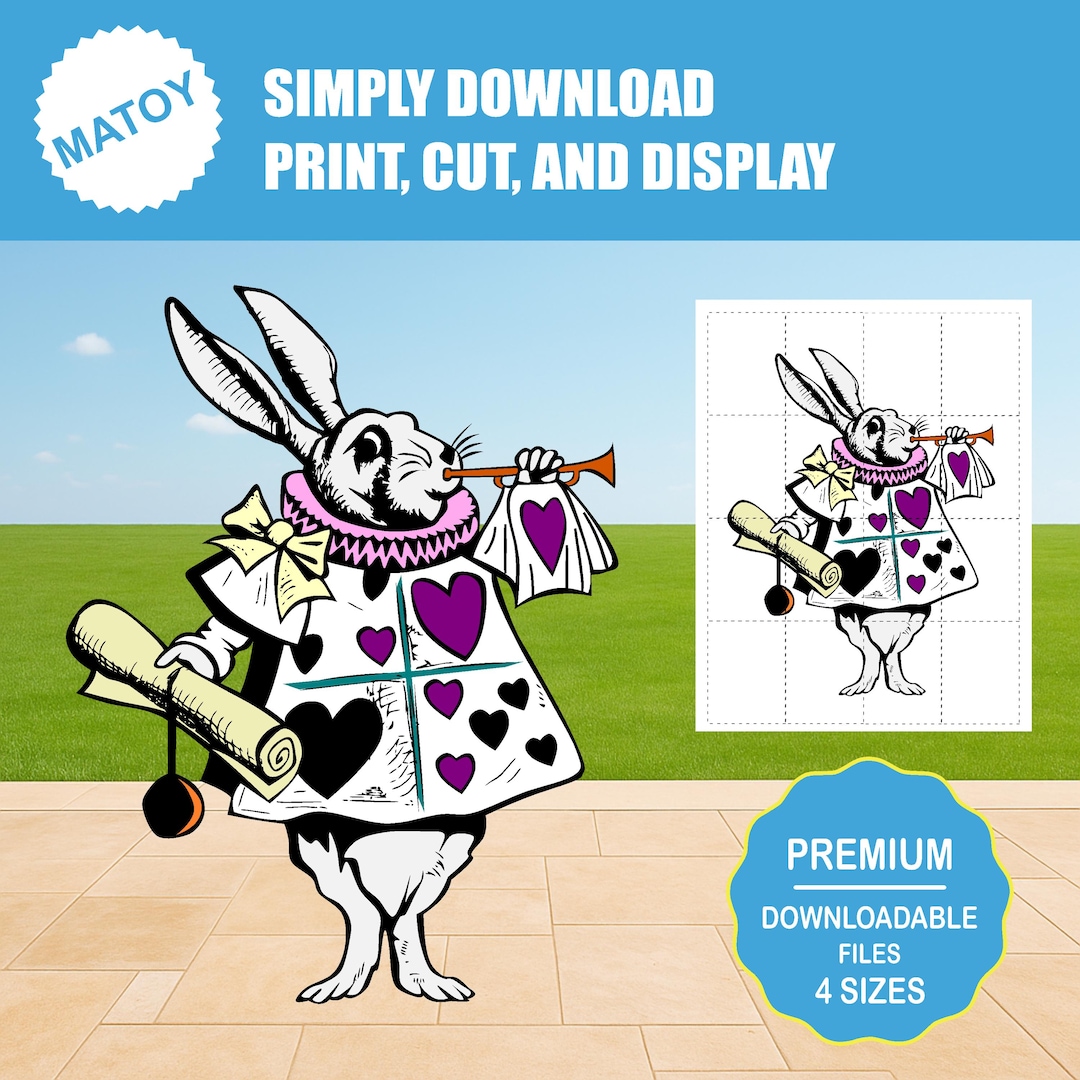 Alice in Wonderland White Rabbit Printable | DIY Decor (digital ...
