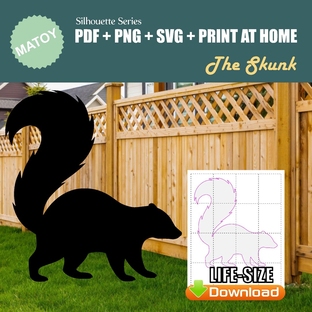Skunk Animal Party and Wall Decor | Printable Life-size Silhouette ...