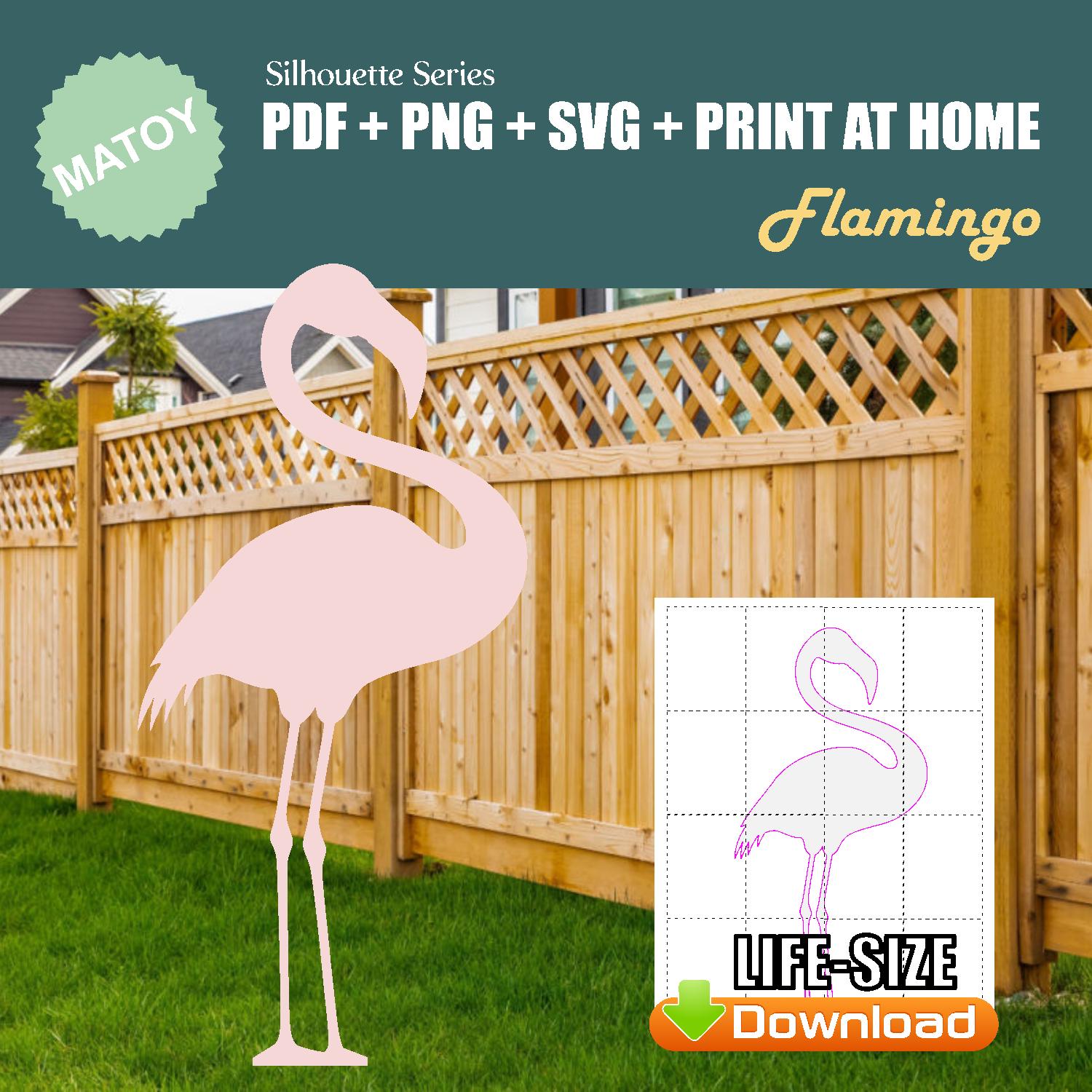 Flamingo Yard Art Pattern | Trace & Cut Silhouette Stencil | Outdoor ...