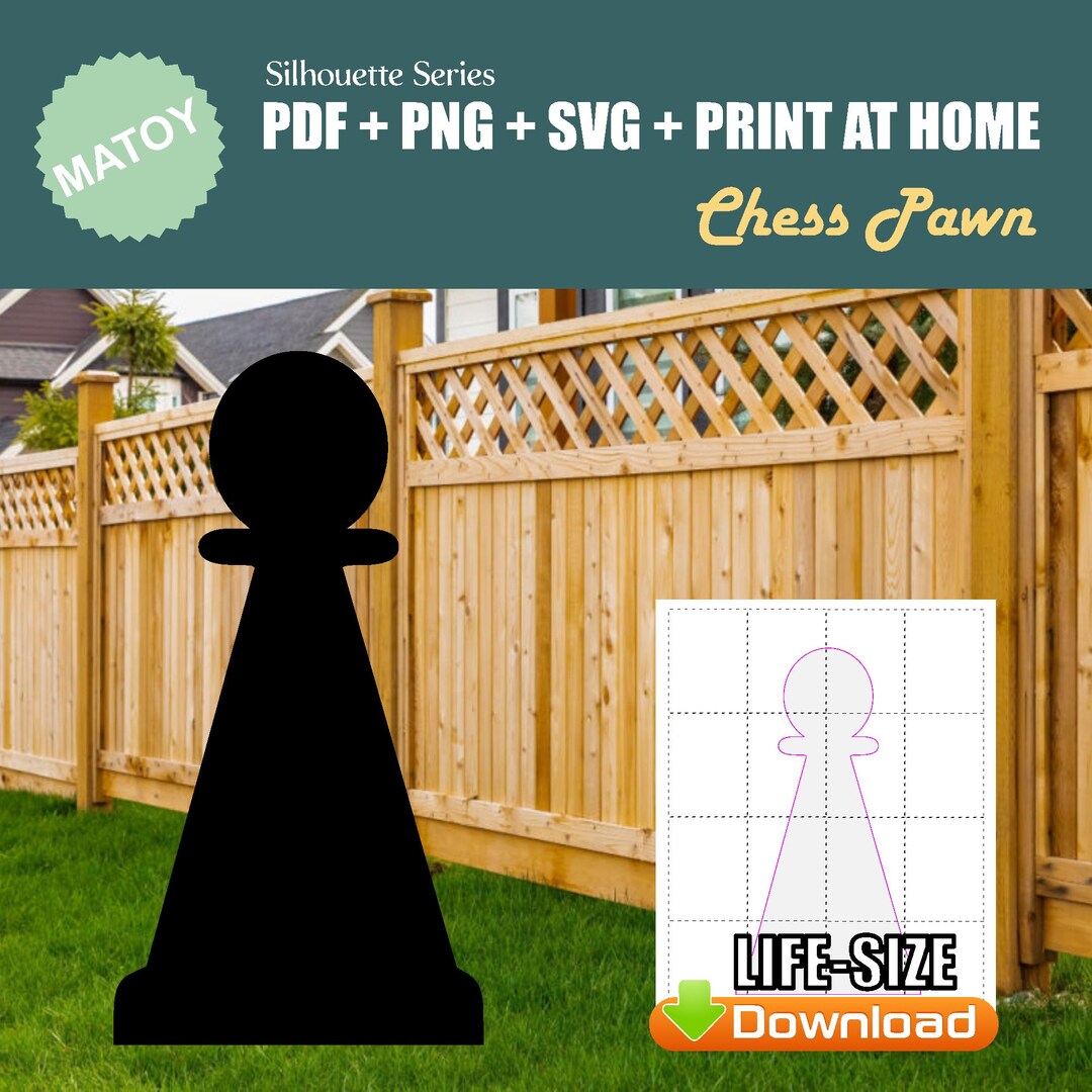 Chess Pawn Piece Party and Wall Decor | Printable Life-size Silhouette ...