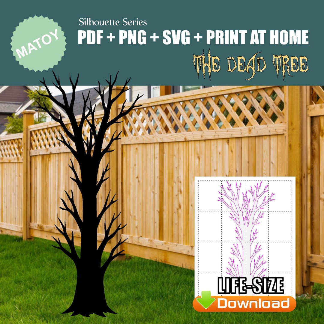 Dead Tree Wall and Yard Art Pattern | Trace & Cut Silhouette Stencil ...