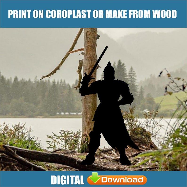 Medieval Knight Yard Art Pattern Trace & Cut Silhouette Stencil Outdoor ...