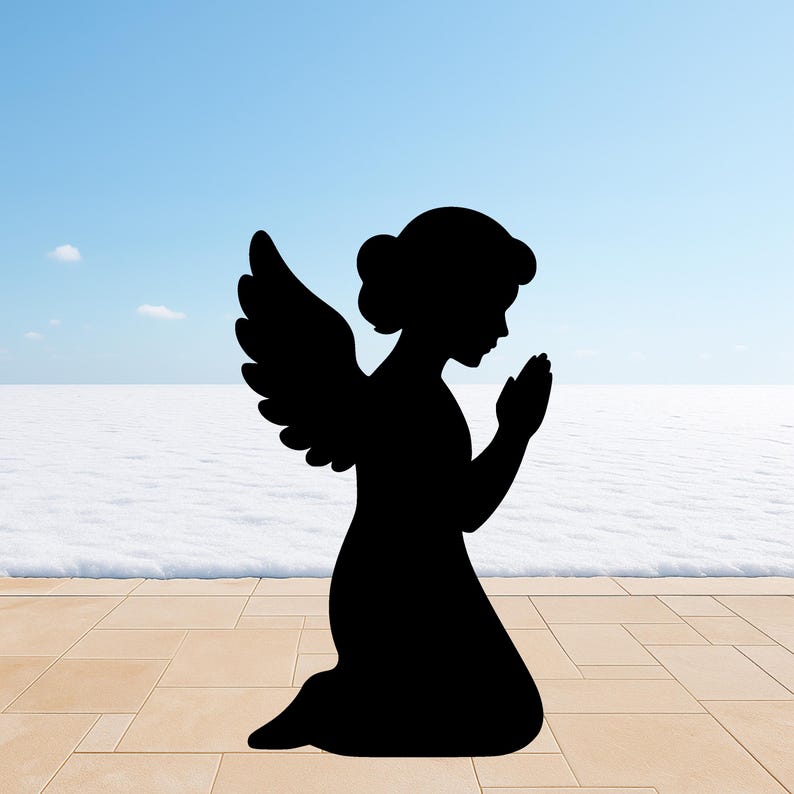 Praying Angel Silhouette | Trace & Cut Template (digital Download) - Etsy
