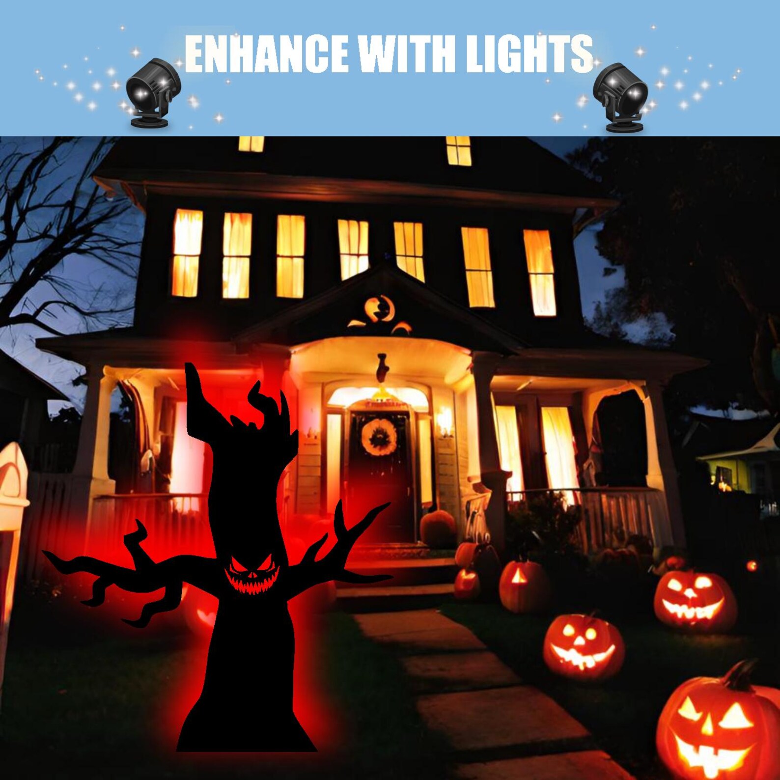 Spooky Scary Tree Yard Art Pattern Trace & Cut Silhouette Stencil ...