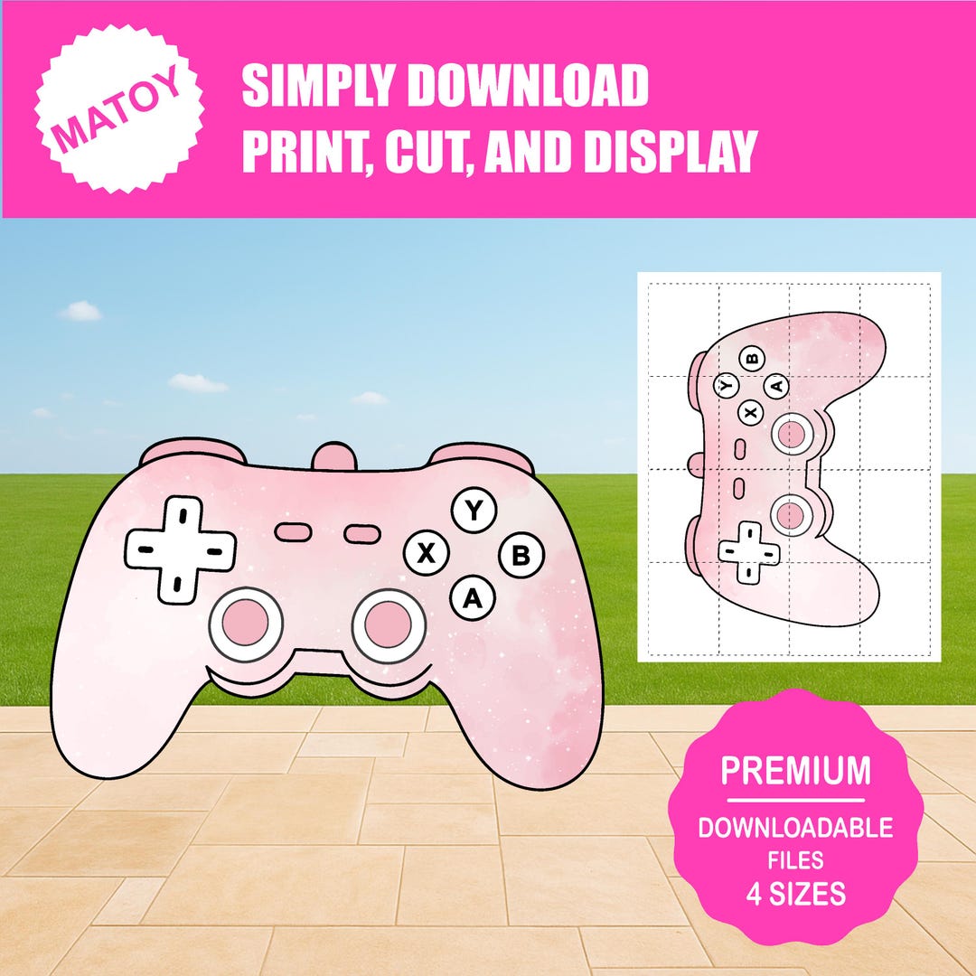 Pink Video Game Controller Printable | Party & Room Decor (digital ...