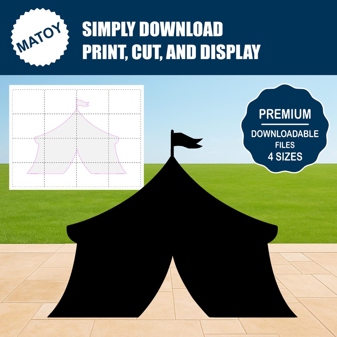 Large Tent Circus Party and Wall Decor | Printable Life-size Silhouette ...