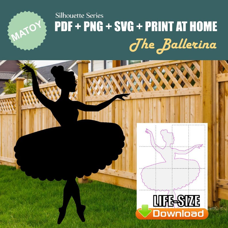 Ballerina Dancing Yard Art Pattern | Trace & Cut Stencil Template ...