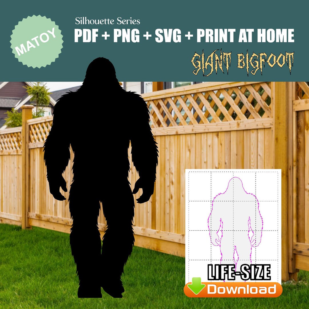 Giant Sasquatch Bigfoot Yard Art Pattern | Full-color Printable ...