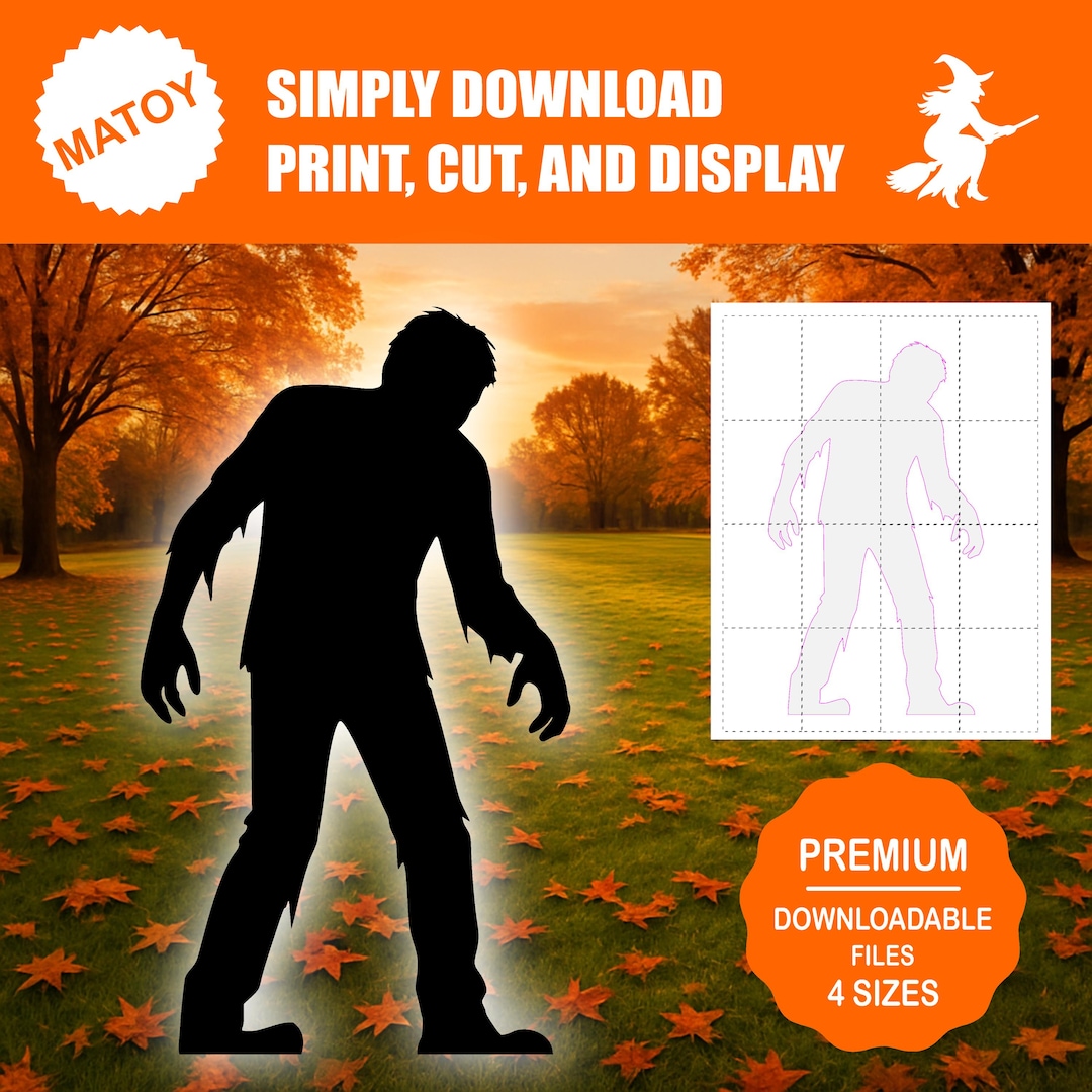 Halloween Zombie Party and Wall Decor | Printable Life-size Silhouette ...