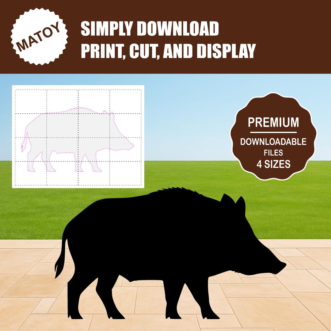 Wild Boar Farm Party and Wall Decor | Printable Life-size Silhouette ...