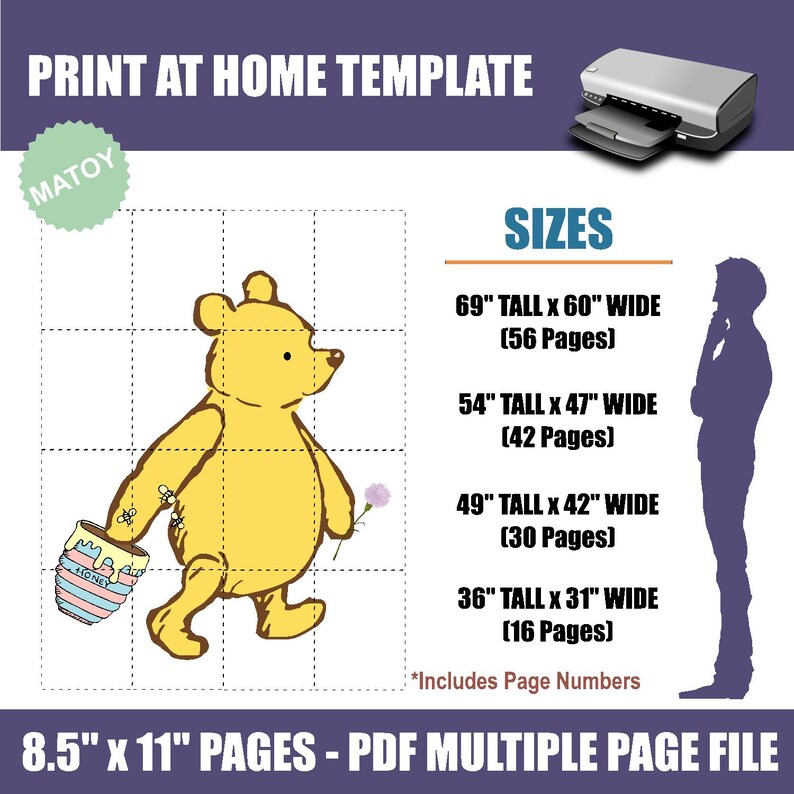 Winnie the Pooh Yard Art Pattern | Full-color Printable and ...