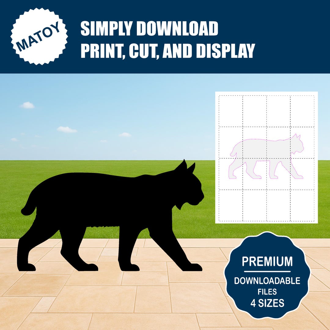 Bobcat Silhouette Template | Yard Art, Garden Decor (digital Download ...