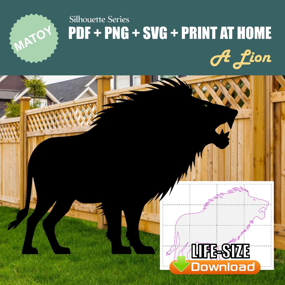 Lion African Safari Party and Wall Decor | Printable Life-size ...