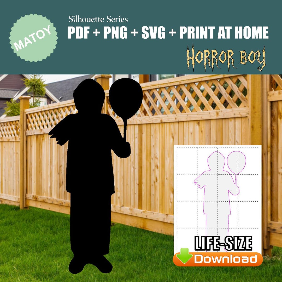 Horror Movie Boy Yard Art Pattern | Trace & Cut Silhouette Stencil ...