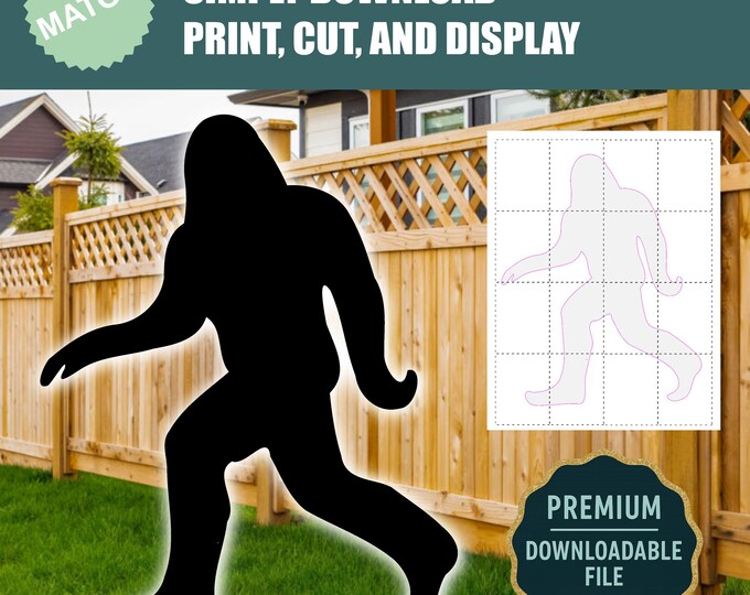 Digital Paper Silhouette Template , Life Size Bigfoot , 8 Ft Sasquatch ...
